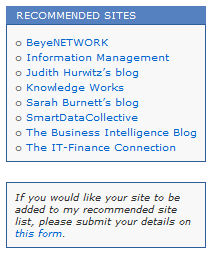 Recommended Business Intelligence sites | Peter James Thomas